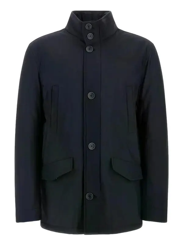 Herno Sub-zero Button-fastening High-neck Coat - Blue
