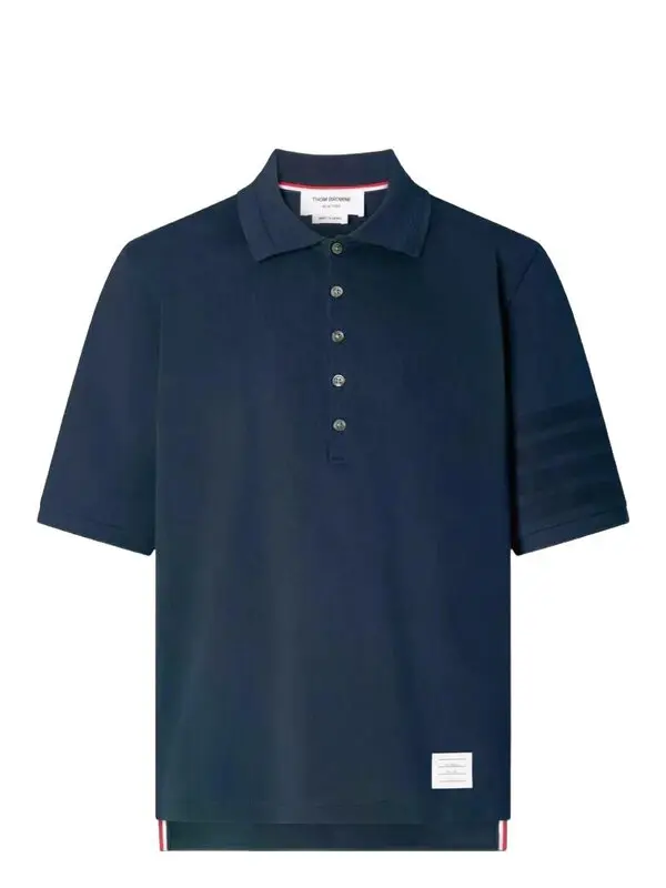 Thom Browne 4-bar Ottoman Polo Shirt - Blue