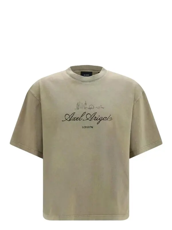 Axel Arigato Logo-print Washed T-shirt - Neutrals