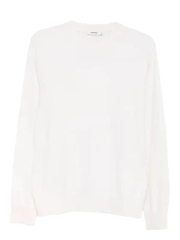 Sandro Ribbed-trim Cashmere Sweater - Neutrals