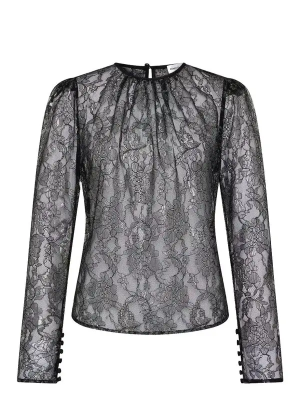 Rebecca Vallance Floral Lace Top - Black