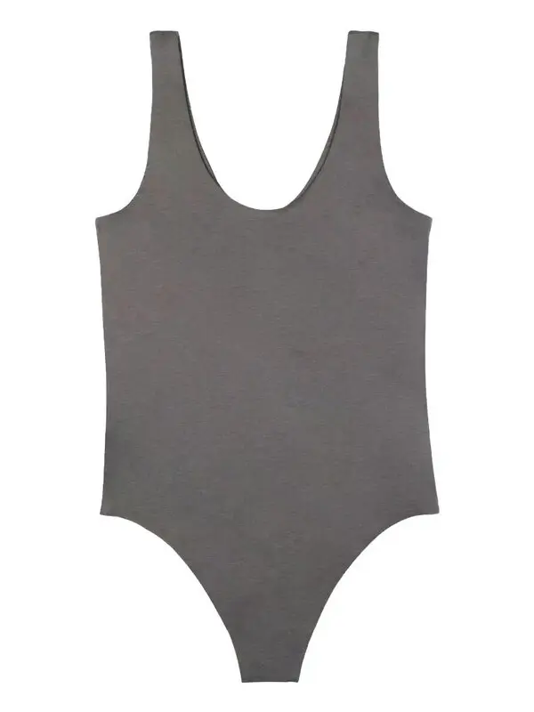 120% Lino Sleeveless Scoop Neck Bodysuit - Grey