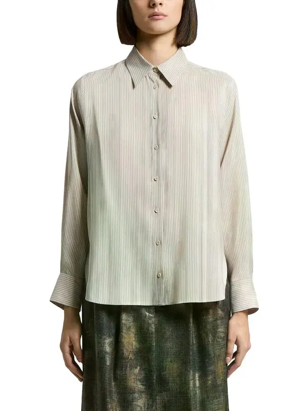 Peserico Striped Long Sleeve Shirt - Neutrals