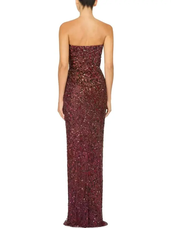 Jenny Packham Sirocco Embellished Strapless Gown - Silver