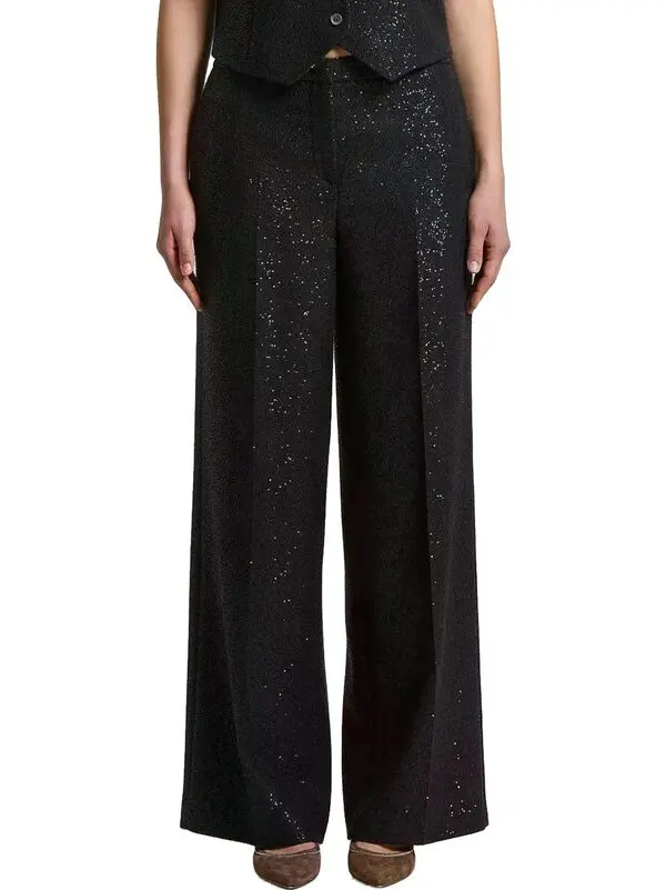 Peserico Sequined Wide-leg Trousers - Blue