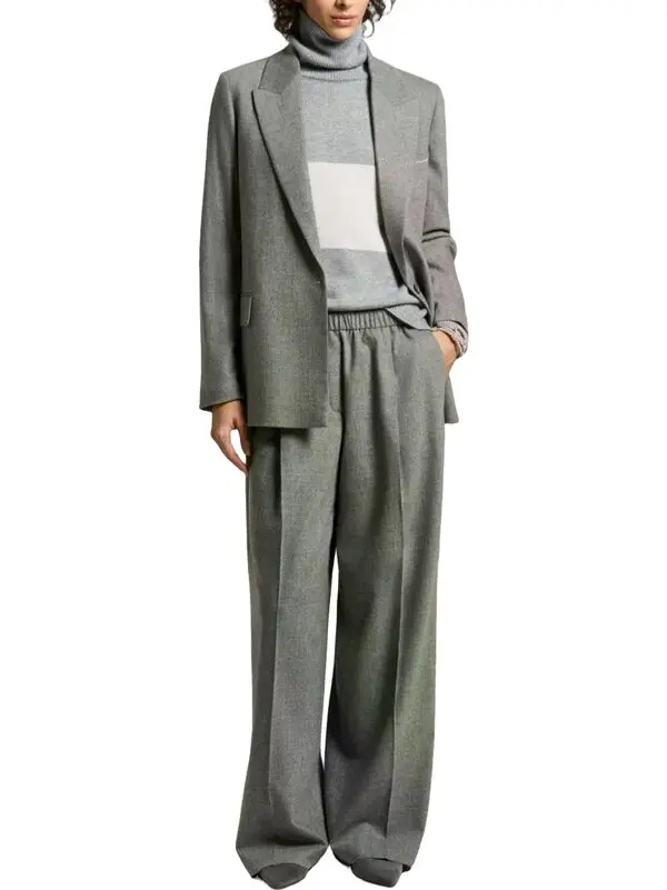 Peserico Single-breasted Peak Lapel Jacket - Grey