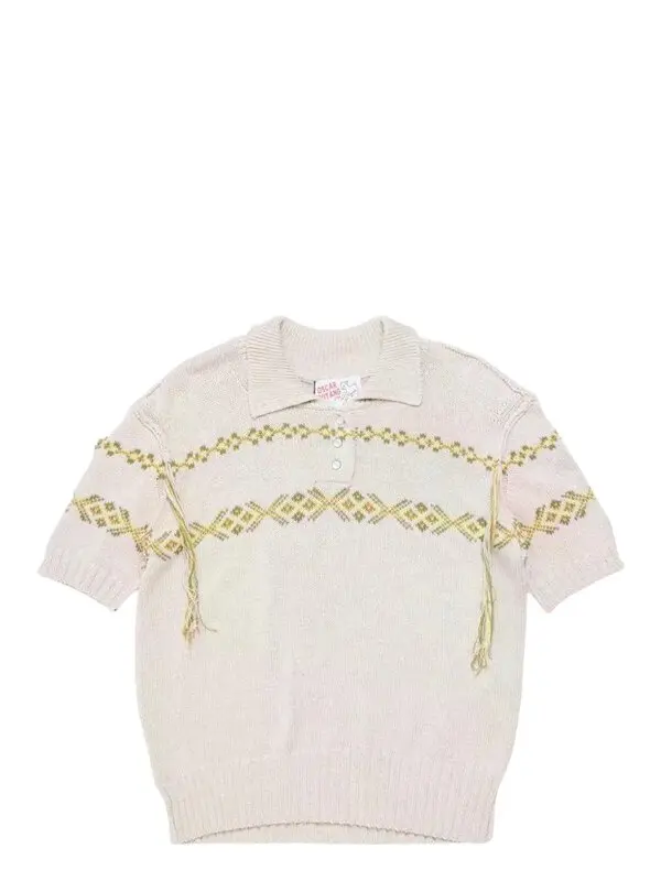 OSCAR OUYANG Fair Isle Short-sleeve Polo Shirt - Neutrals