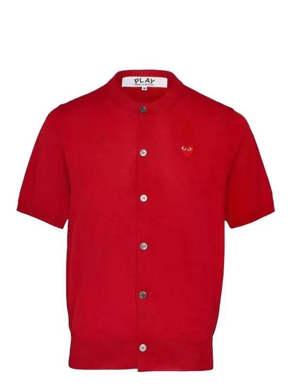 Play Comme Des Garcon Cardigan With Heart Patch - Red