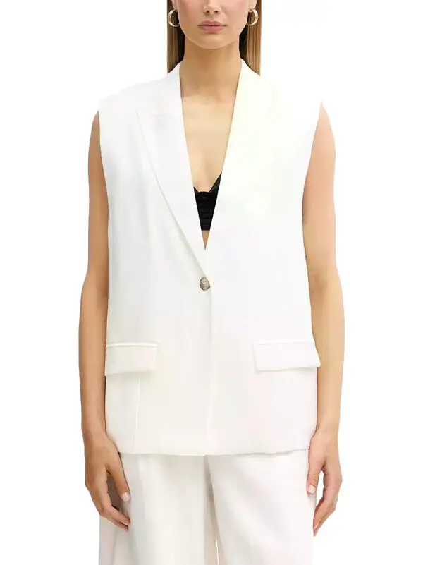 VICOLO Single-breasted Waistcoat With Notched Lapels - White