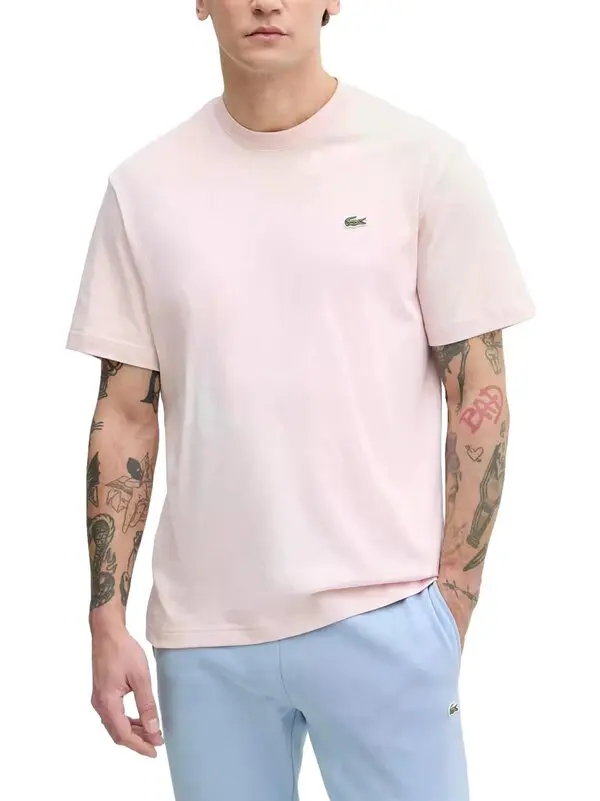 Lacoste Logo-patch Crew-neck T-shirt - Pink
