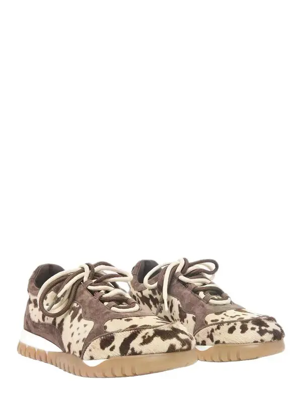 Peserico Animal Print Panel Sneakers - Brown