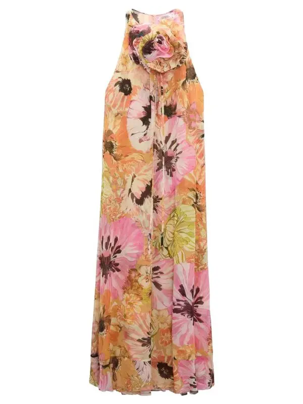 Dorothee Schumacher Floral Print Halterneck Maxi Dress - Neutrals