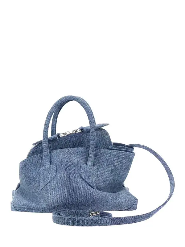 Attico Denim Effect Logo Print Tote Bag - Blue