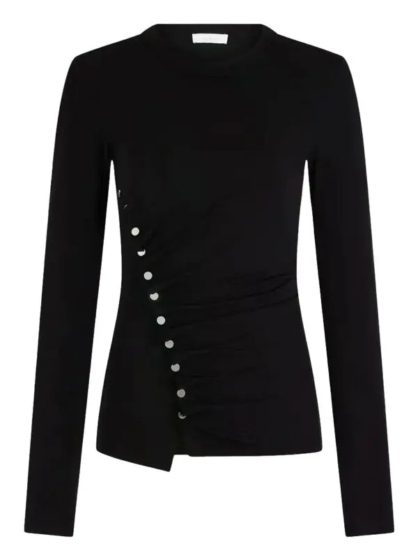 Rabanne Button-embellished Draped Top - Black