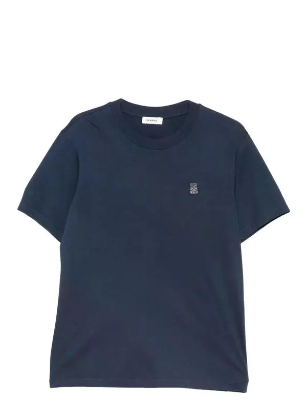Sandro Logo-patch T-shirt - Blue