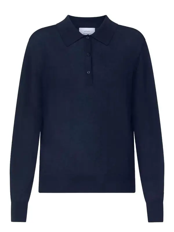 Loulou De Saison Cashmere Polo Top - Blue