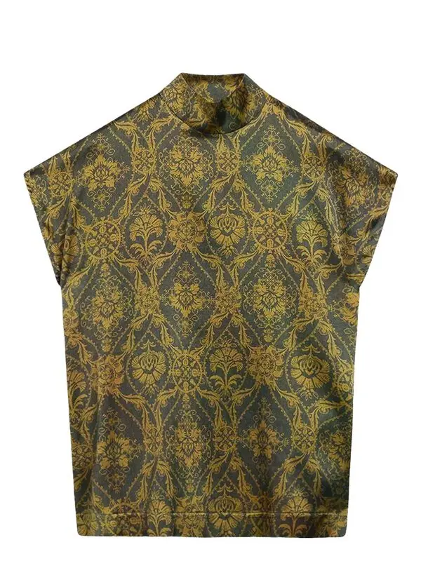 Momoni Ulla Printed Silk-satin Blouse - Green