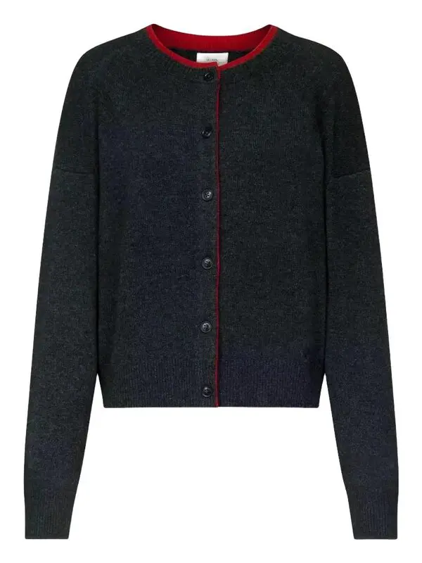 Loulou De Saison Nicola Bicolor Cashmere Cardigan - Grey