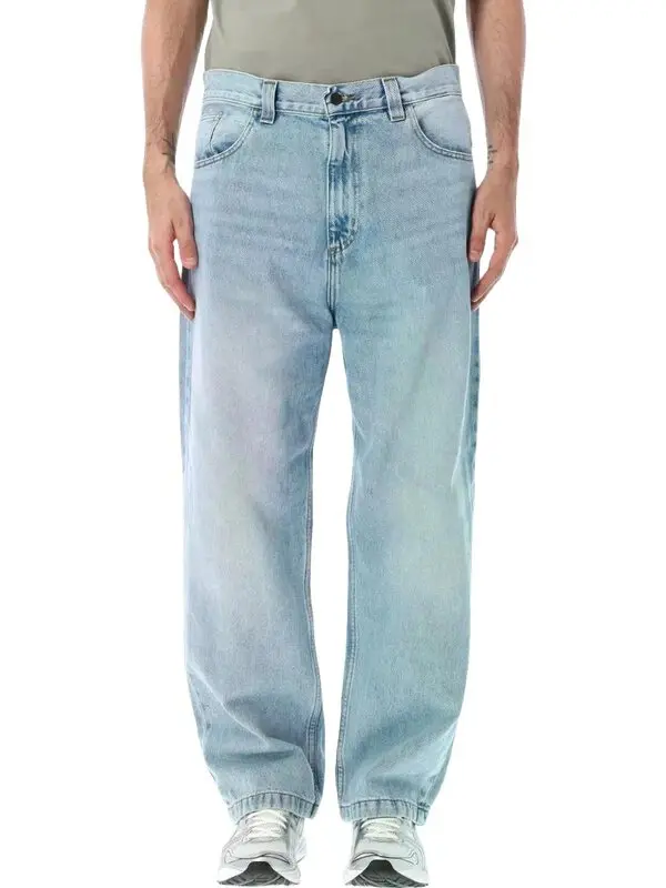 Carhartt Work In Progress Brandon Logo-patch Loose-fit Jeans - Blue