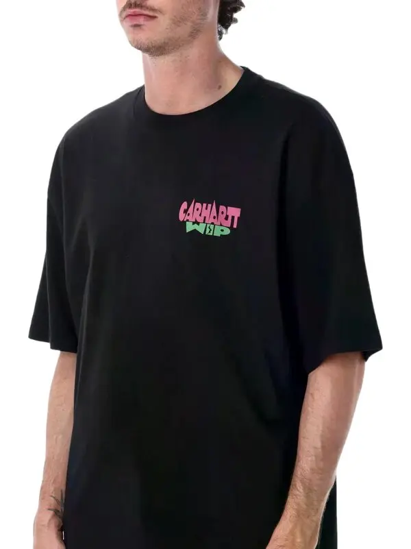 Carhartt Work In Progress Luggage Label Logo-print T-shirt - Black