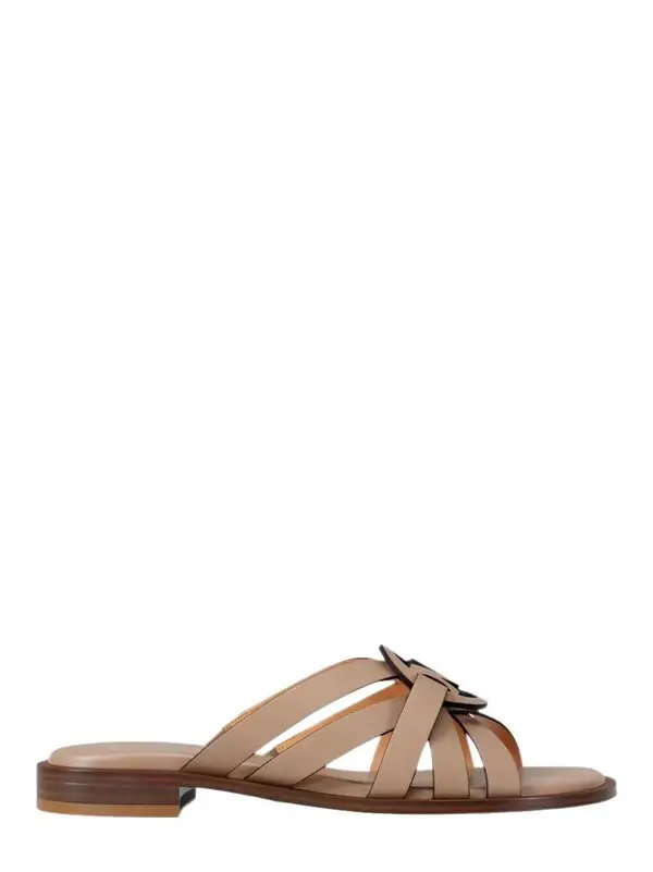 Michael Kors Erika Logo Plaque Flat Sandals - Neutrals