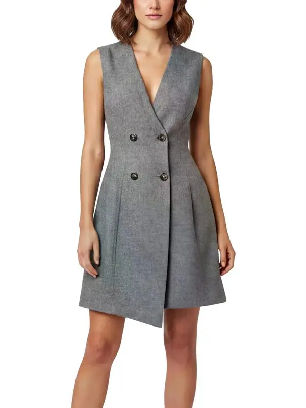 Ermanno Scervino Double-breasted Mini Dress - Grey