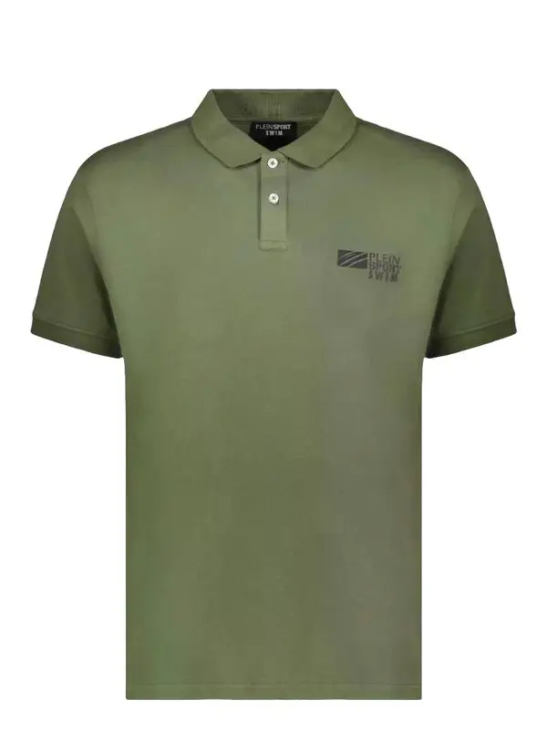 PLEIN SPORT Logo-print Short-sleeve Polo Shirt - Green