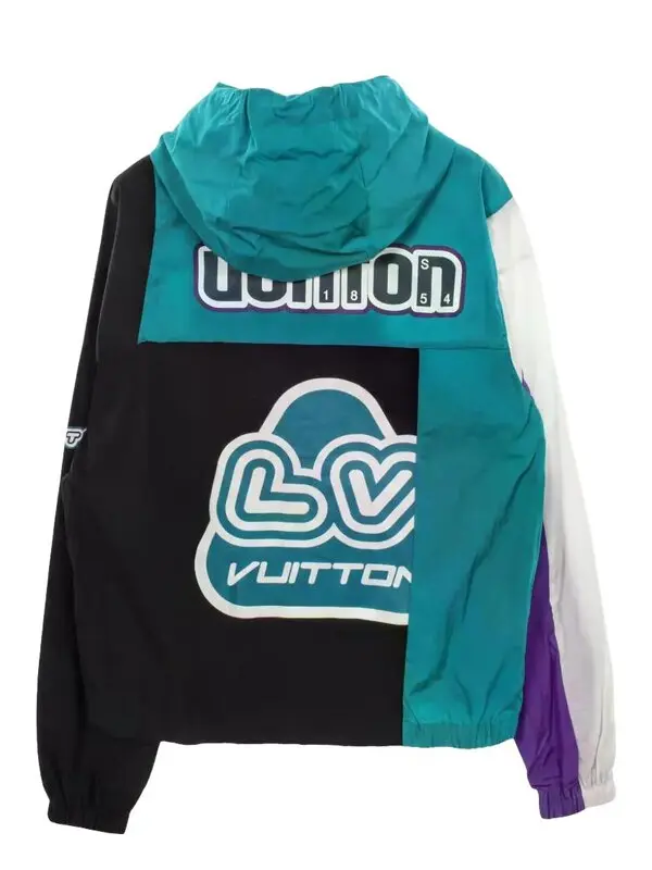 LOUIS VUITTON Patchwork Logo Hooded Jacket - Black