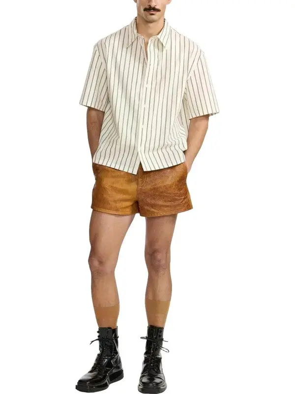 LGN LOUIS GABRIEL NOUCHI Pinstripe Short-sleeved Shirt - Neutrals