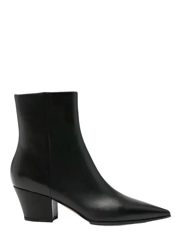 GIANVITO ROSSI Pointed-toe Block-heel Ankle Boots - Black