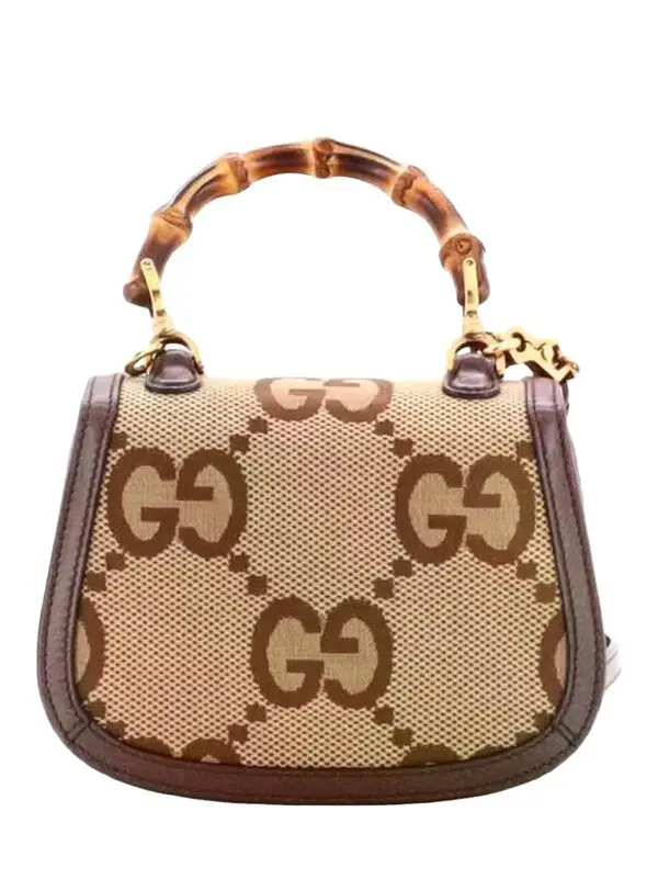 Gucci Bamboo 1947 Jumbo Gg Canvas Mini Crossbody Bag - Brown