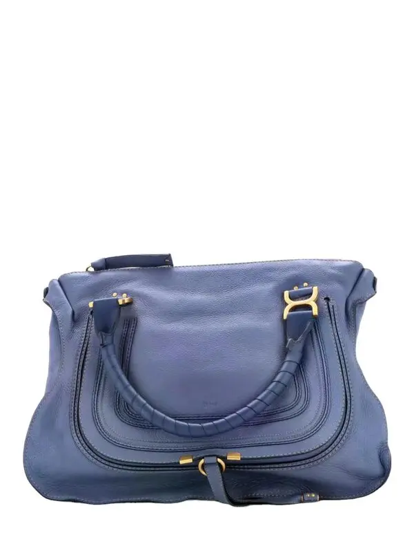 Chloé Marcie Leather Large Shoulder Bag - Blue