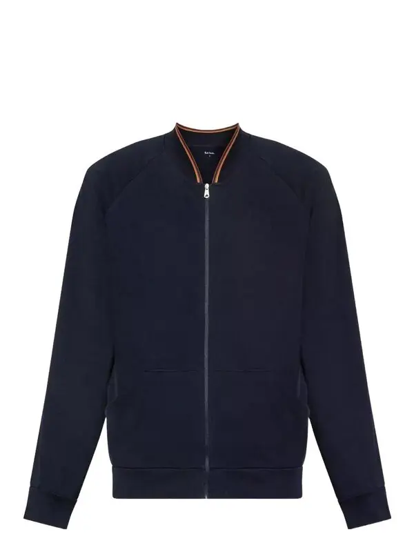 Paul Smith Artist Stripe Trim Zip-up Jacket - Blue