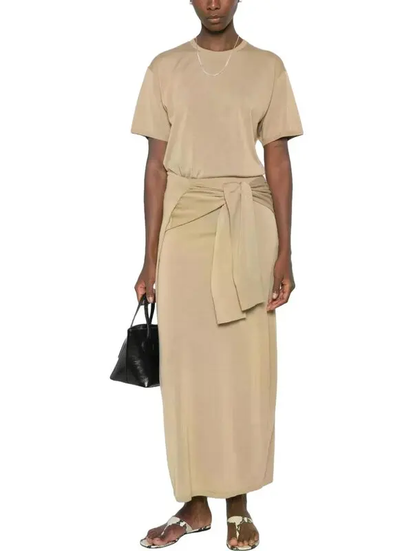 TOTEME Elasticated Waistband Maxi Skirt - Brown