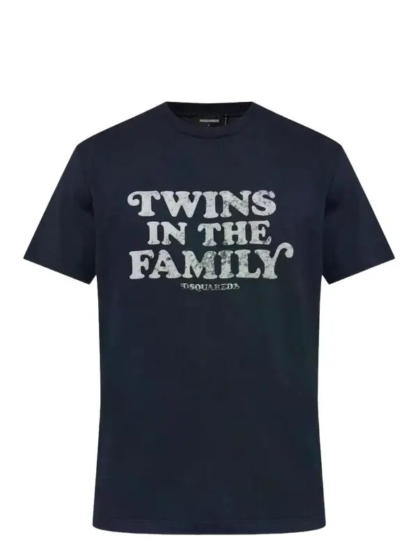Dsquared2 Slogan-print Cotton T-shirt - Blue