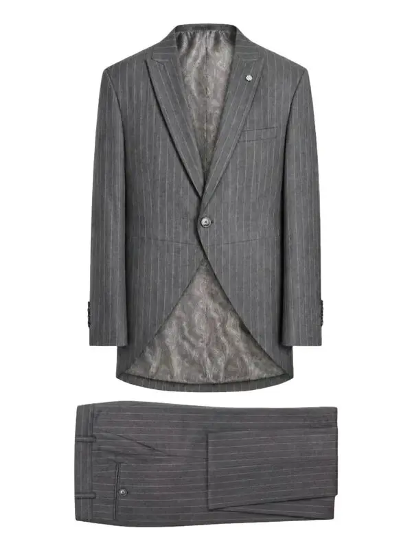 ROBERTO VINCENTI Pinstripe-pattern Single-breasted Suit - Grey