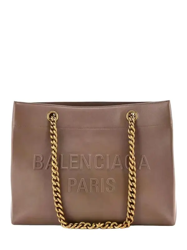 Balenciaga Tote Bag With Chain Strap - Brown