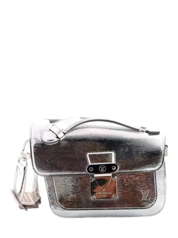 LOUIS VUITTON Monceau Distorted Bag Epi Leather Shoulder Bag - Silver