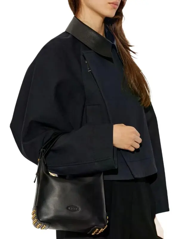 TOD'S Mini Stud-embellished Leather Tote Bag - Black
