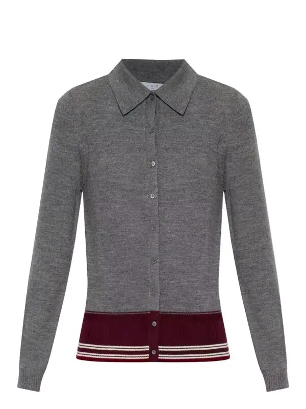 IRO PARIS Miel Striped-trim Button-down Shirt - Grey