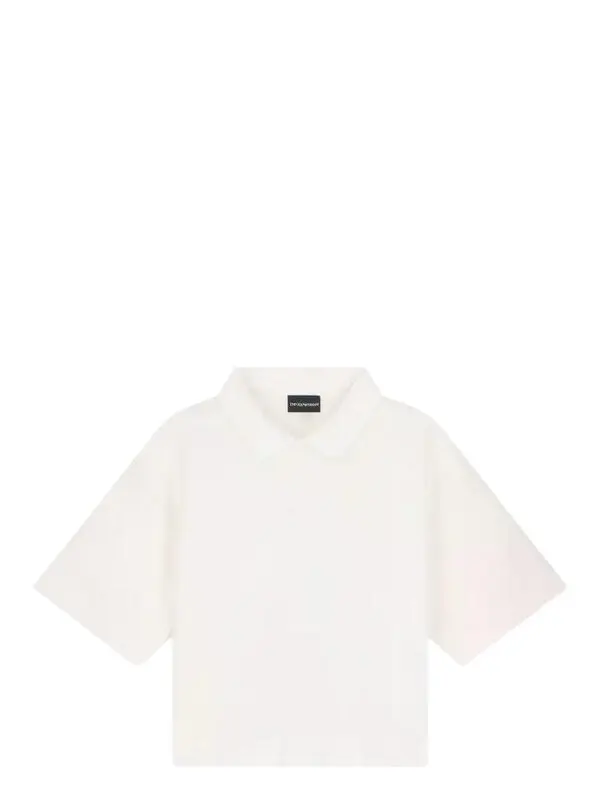 Emporio Armani Chevron Knit Peter Pan Collar Top - Neutrals
