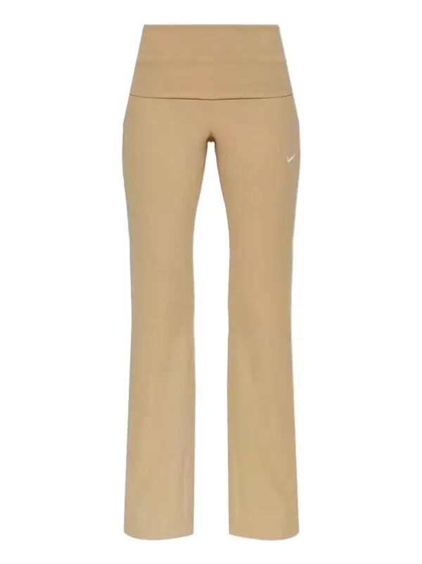 Nike Embroidered Ribbed Track Pants - Neutrals