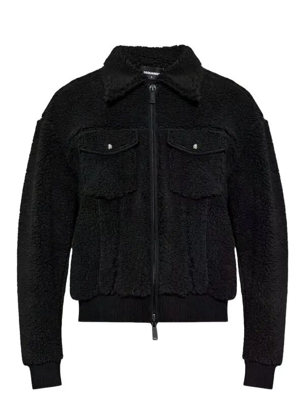 Dsquared2 Fleece Zip-up Jacket - Black