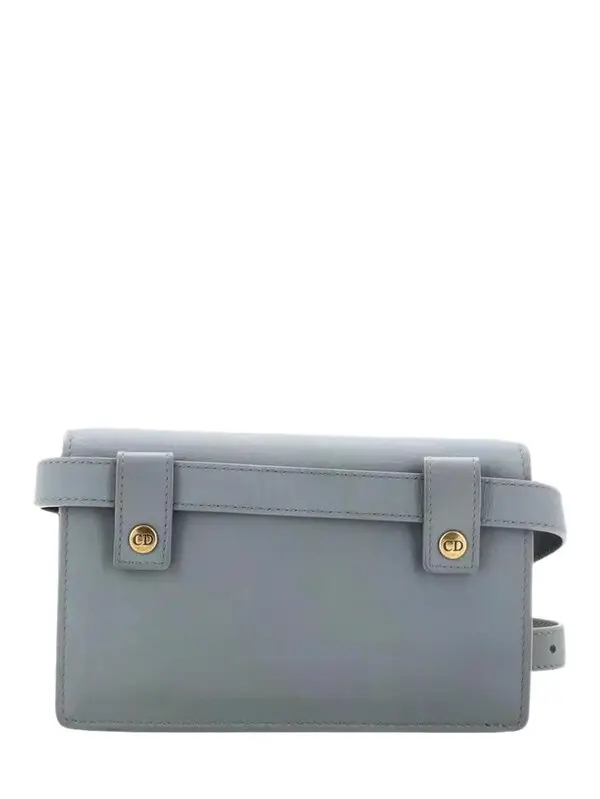 Dior Saddle Rectangular Leather Belt Bag - Grey