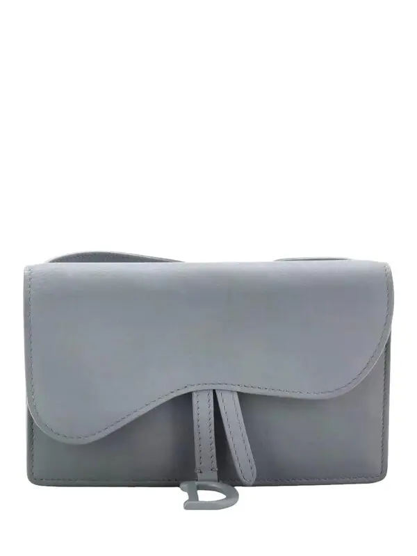 Dior Saddle Rectangular Leather Belt Bag - Grey