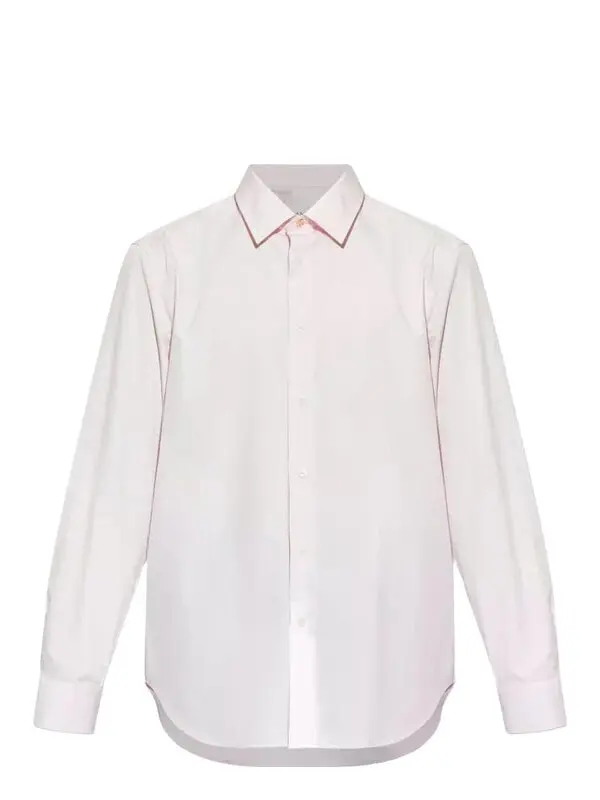 Paul Smith Contrast-trimmed Long-sleeved Shirt - Pink
