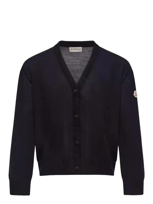 Moncler V-neck Button-up Cardigan - Blue