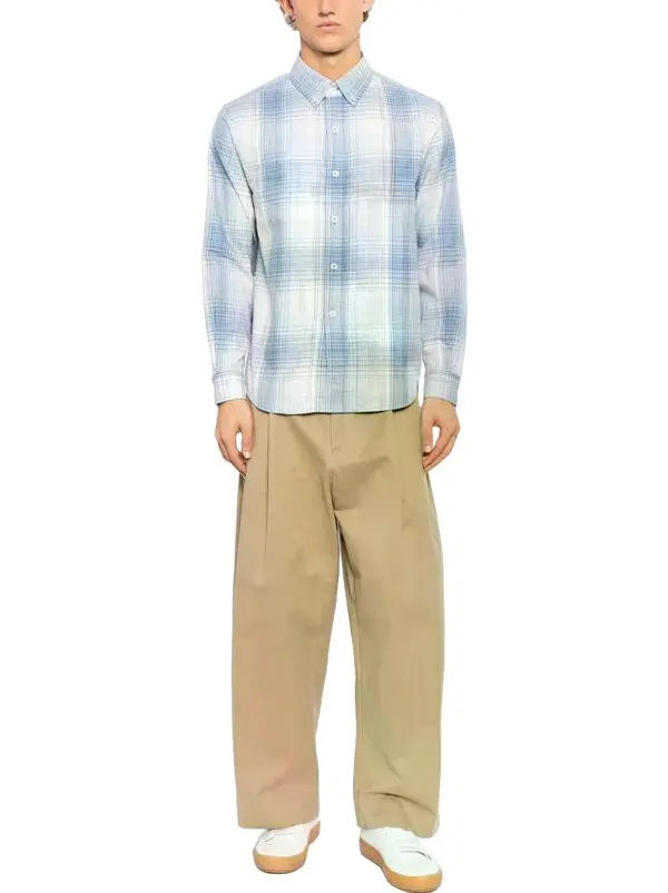 AGNES B. Check-pattern Shirt - Blue