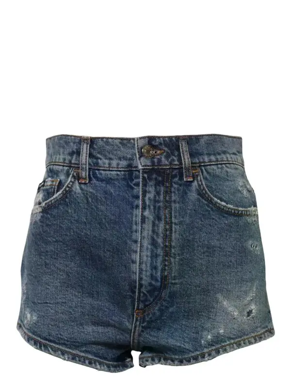Dolce & Gabbana Distressed Denim Mini Shorts - Blue