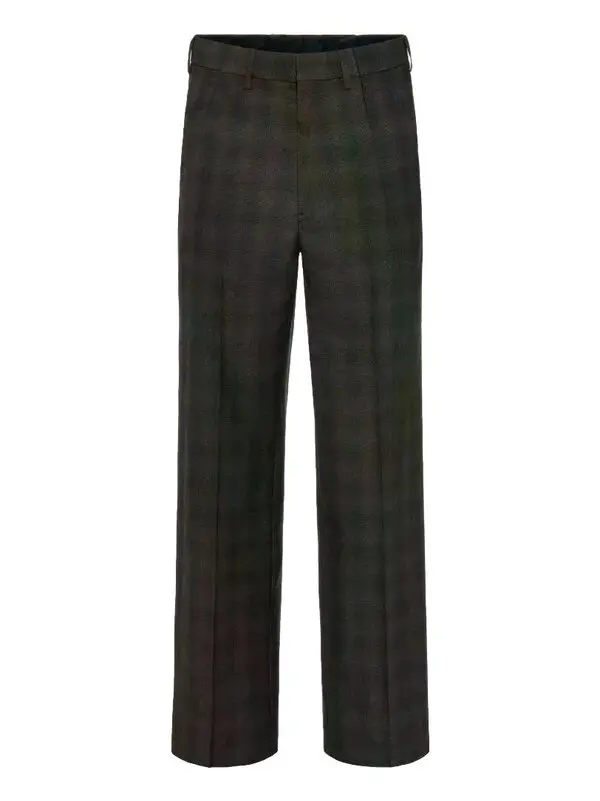 MAISON MARGIELA Check-pattern Tailored Trousers - Brown